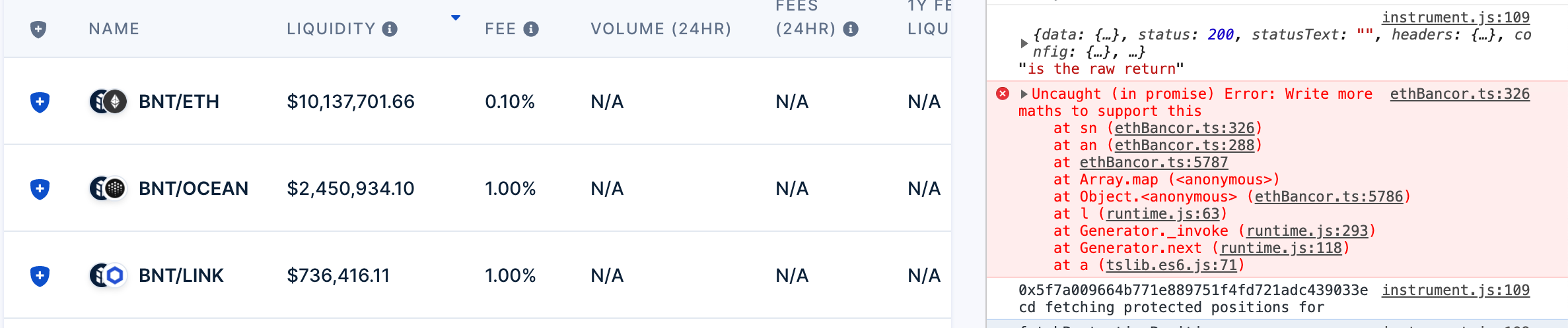 n/a indication in data and protection tables · Issue #509 · bancorprotocol/webapp · GitHub