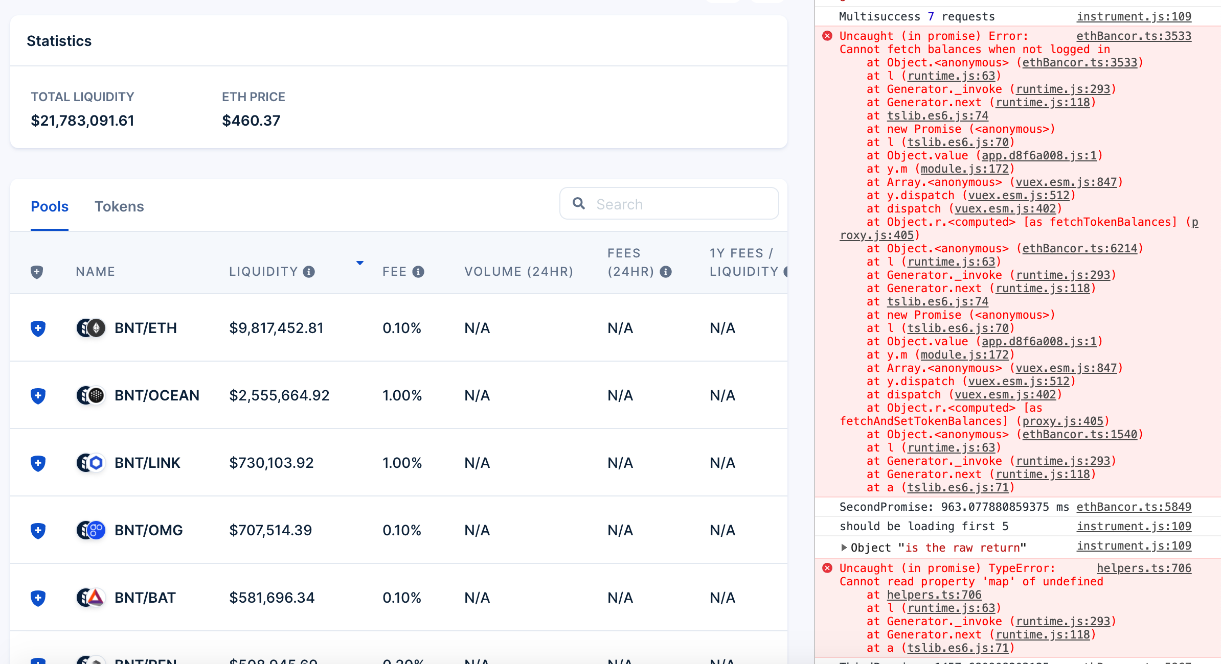 n/a indication in data and protection tables · Issue #509 · bancorprotocol/webapp · GitHub