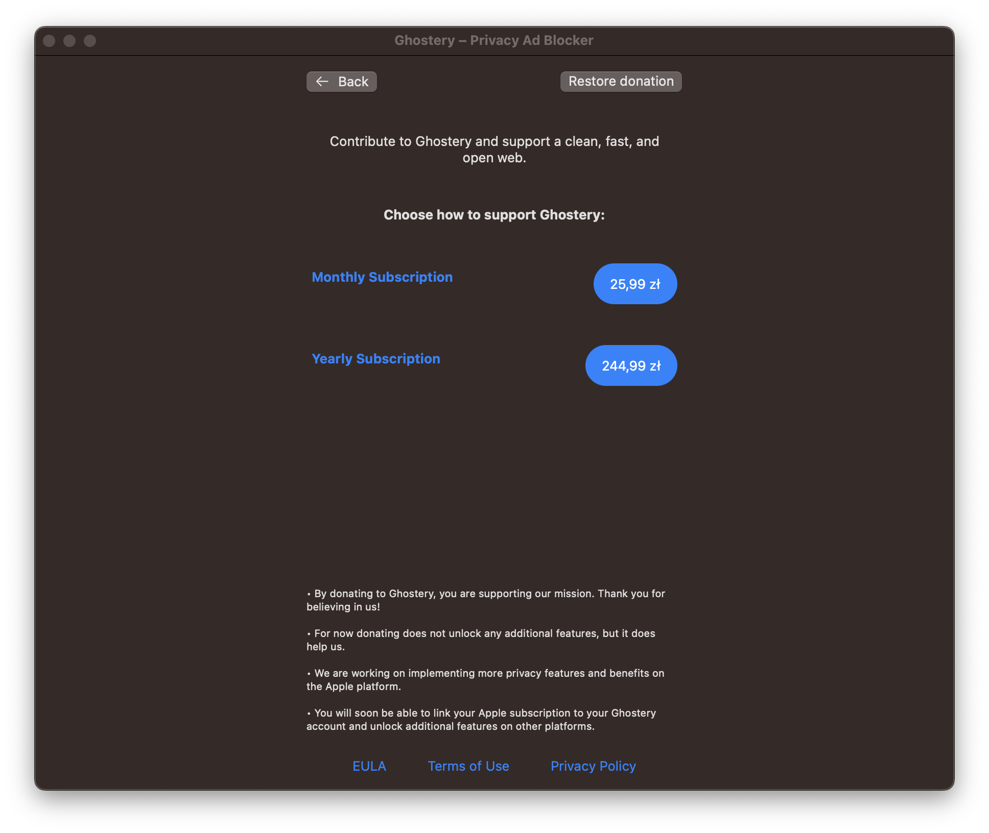 Subscription instead of Donation · Issue #1144 · ghostery/ghostery-extension · GitHub