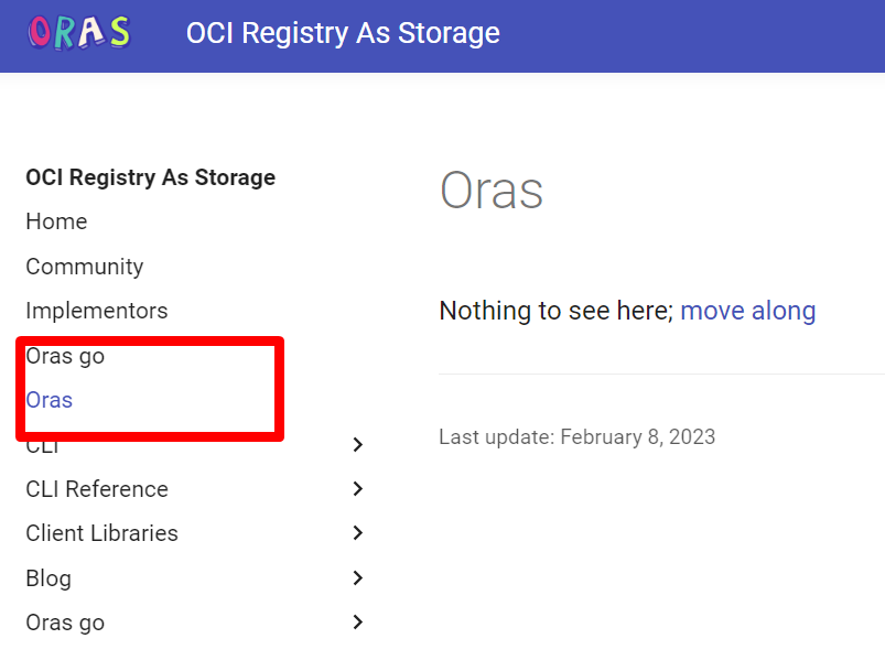 Irregular Behavior When Clicked On Sidebar Oras Go Link · Issue 98 · Oras Project Oras · Github