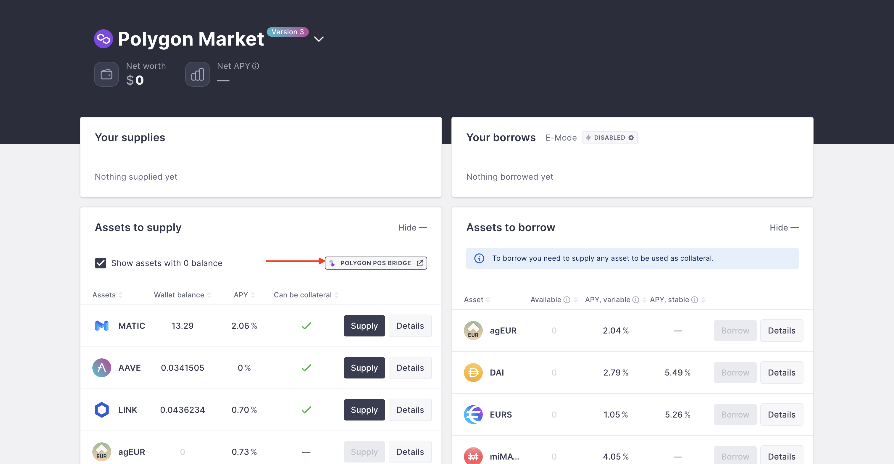 Link to polygon bridge · Issue #1515 · aave/interface · GitHub