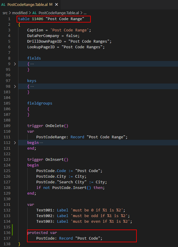 Protected var - Request table 11406 "Post Code Range" · Issue #19006 · microsoft/ALAppExtensions ...