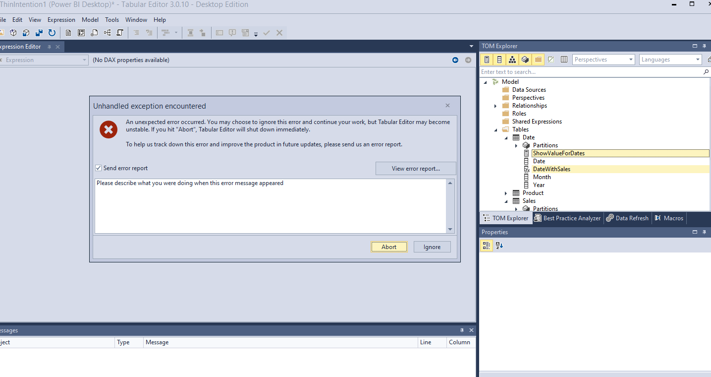 Unhandled exception deleting a measure and calculated column simultaneously · Issue #209 ...