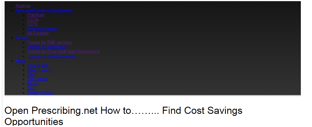 Colour changes on OP screen - Black and Purple · Issue #1645 · bennettoxford/openprescribing ...