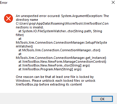 Created a new Windows profile and can't restart XRM Toolbox · Issue #788 · MscrmTools/XrmToolBox ...