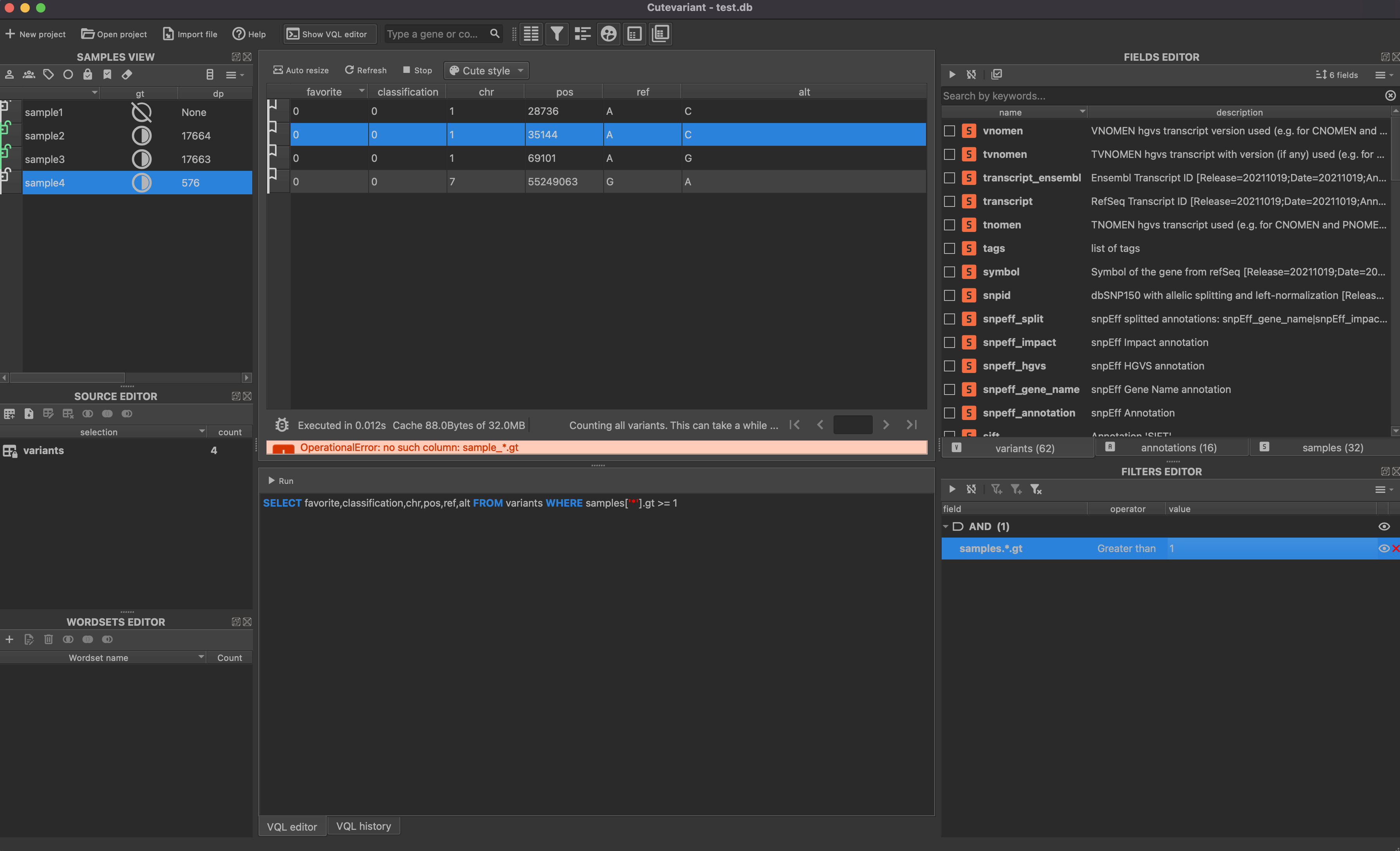 [Filters view] Bug with $any $all · Issue #346 · labsquare/cutevariant · GitHub