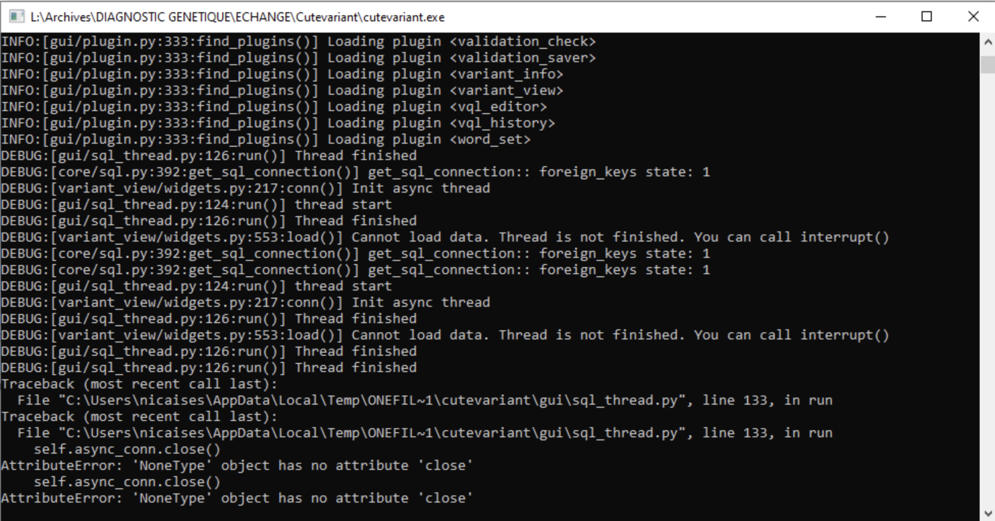[Crash] Crash on exe - on change project · Issue #553 · labsquare/cutevariant · GitHub