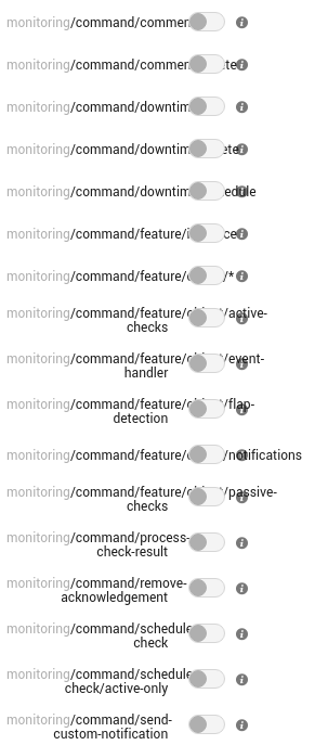 Role permissions for the module monitoring are not displayed correctly ...
