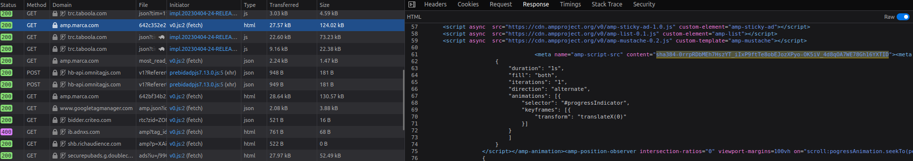 Hash For Amp Script Not Detected In Page Loaded With Amp Next Page · Issue 38732 · Ampproject 5134