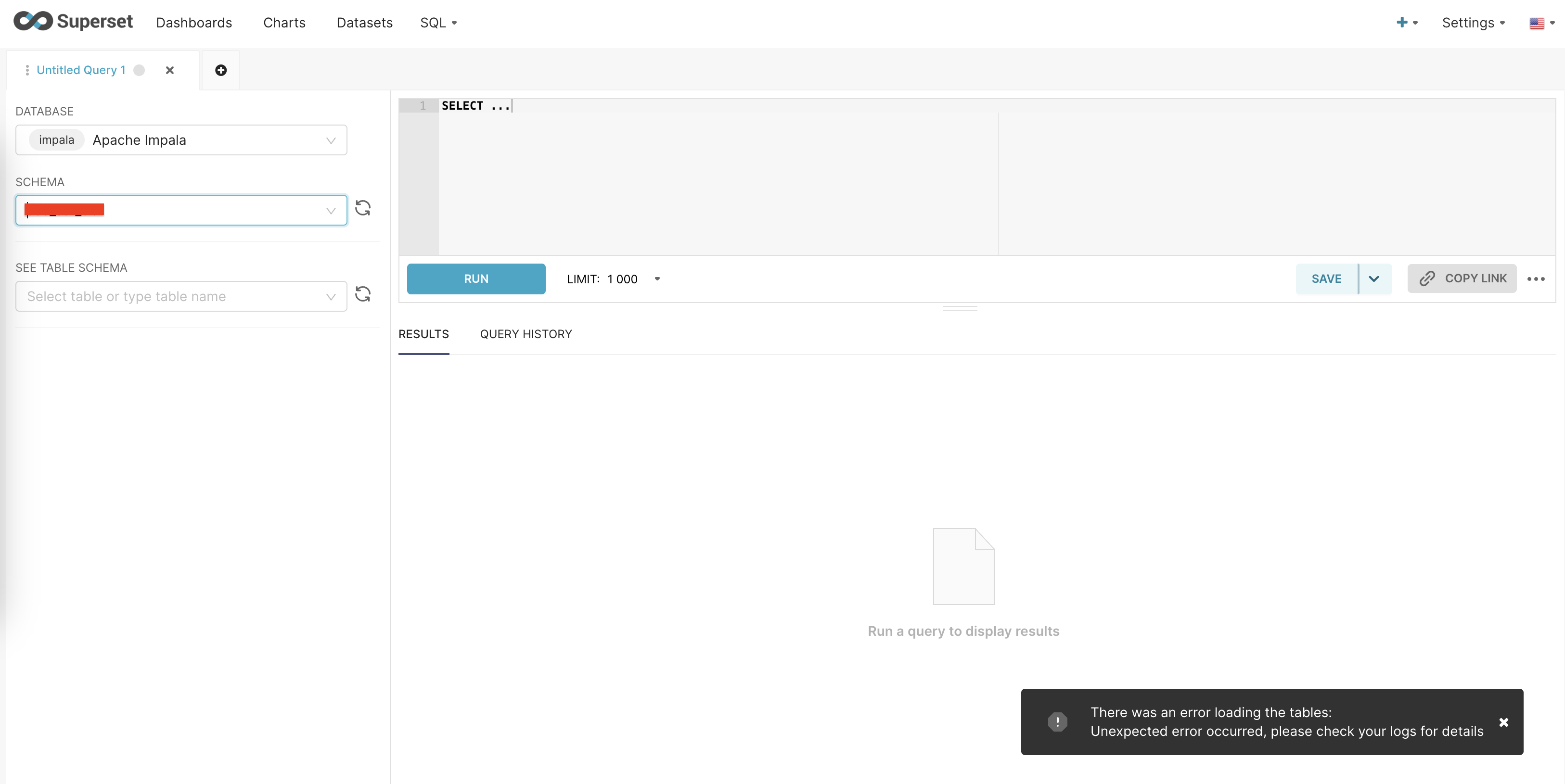 210 Sqlab Dropdown List Is Broken In Impala Connection · Issue 24040 · Apachesuperset · Github 