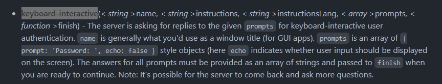 Whether To Support Keyboard Interactive Parameters? · Issue 327 · Theophilusx Ssh2 Sftp Client