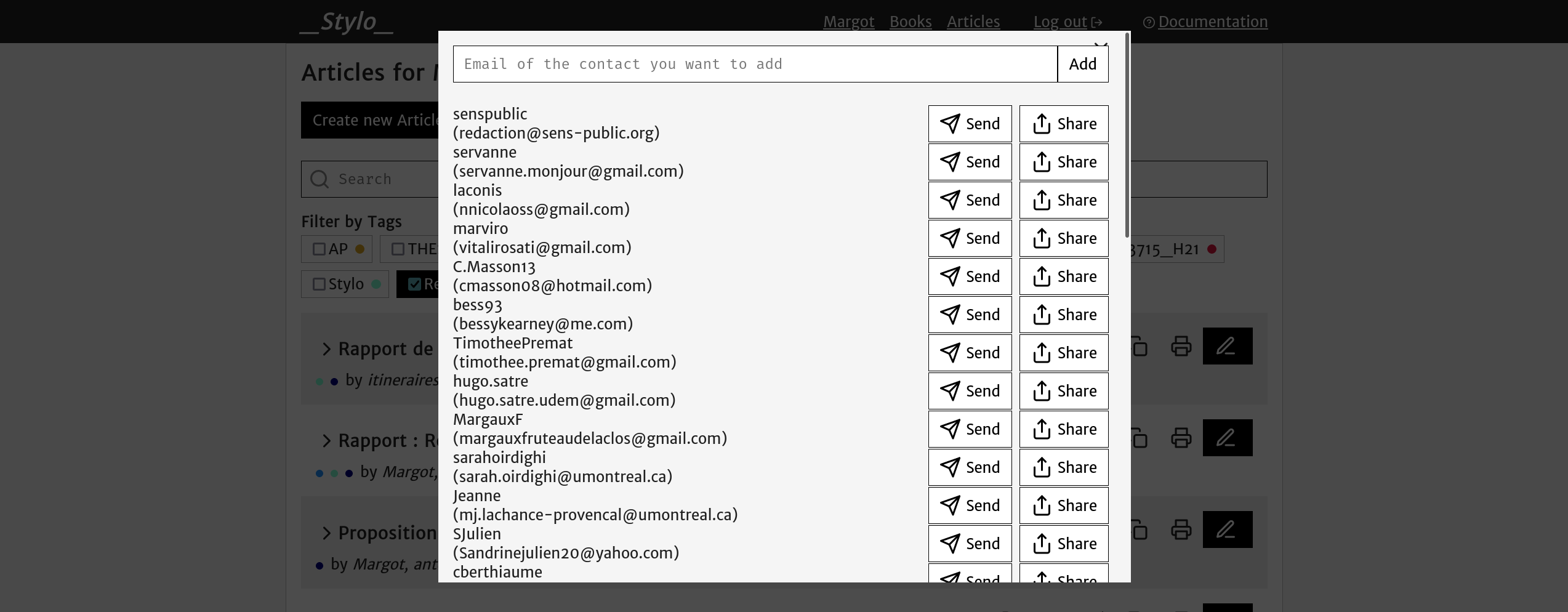 Option Share and Send : affichage à clarifier · Issue #459 ...
