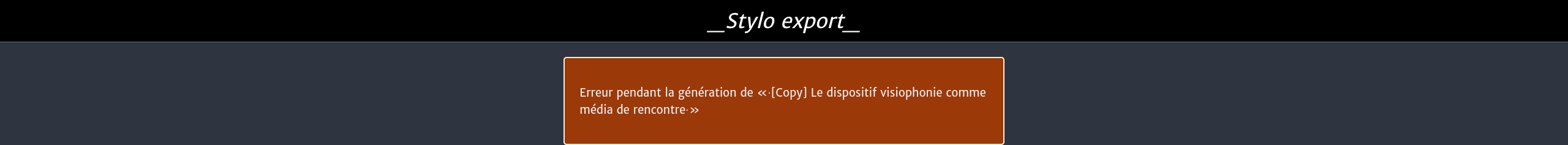 Erreur lors d'un export répété (sous plusieurs formats) · Issue #823 · EcrituresNumeriques/stylo ...