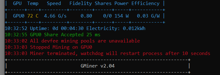 Cuckaroom & Grincuckatoo32 algo´s, "All devfee mining pools are unavailable" ... · Issue #61 ...