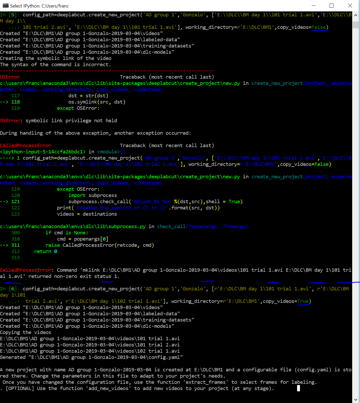 Issue when setting copy_videos = false · Issue #230 · DeepLabCut ...