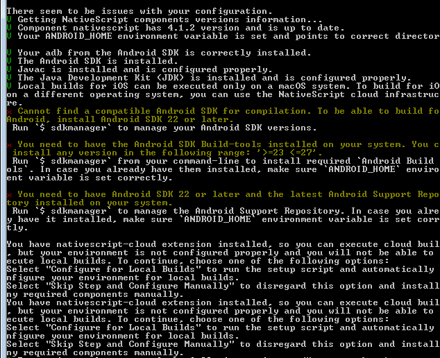 In tns doctor appears "Cannot find a compatible Andriod SDK for compillation" · Issue #6034 ...