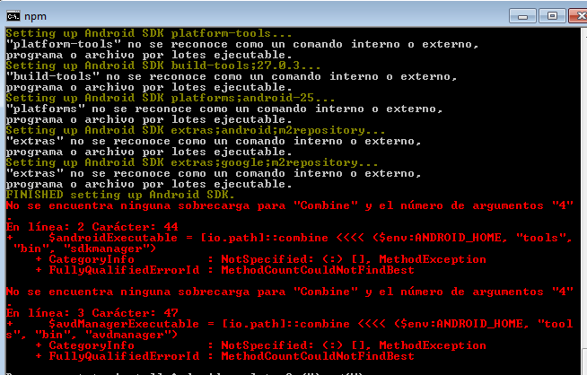 In tns doctor appears "Cannot find a compatible Andriod SDK for ...