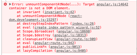 React unmountComponentAtNode error when creating index patterns · Issue #16436 · elastic/kibana ...