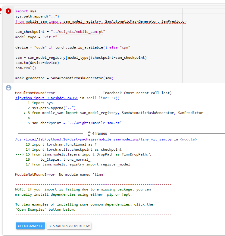 Error running notebook · Issue #106 · ChaoningZhang/MobileSAM · GitHub