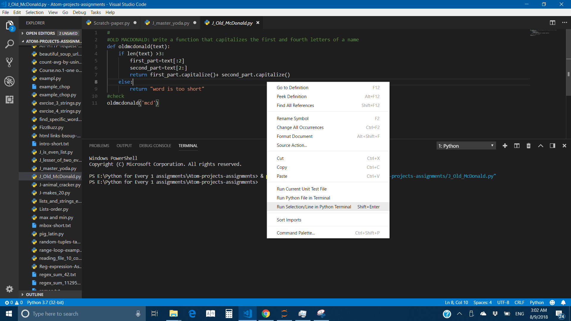Doesn't show output properly · Issue #56056 · microsoft/vscode · GitHub