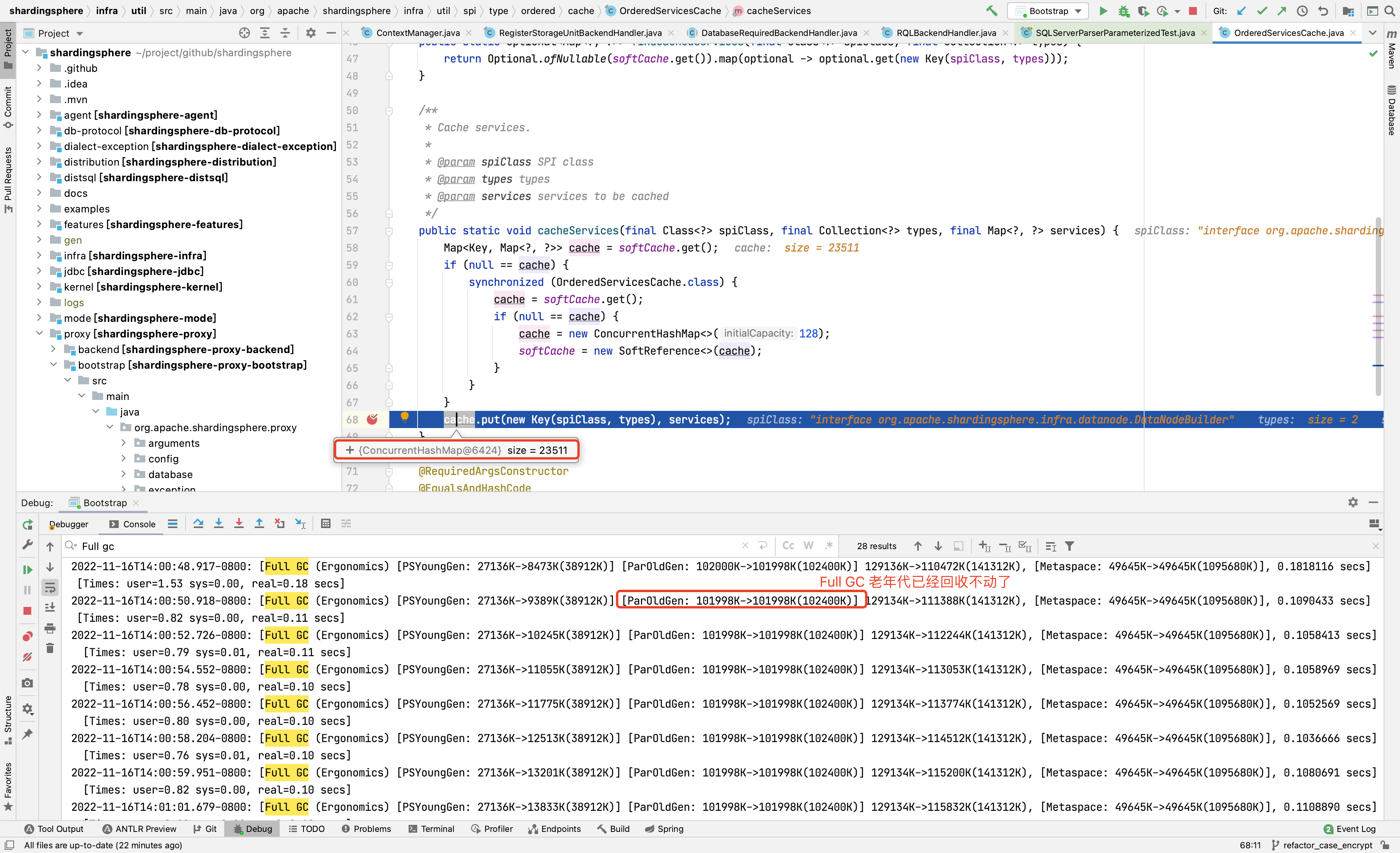 OrderedServicesCache#softCache may be memory leak · Issue #22204 · apache/shardingsphere · GitHub