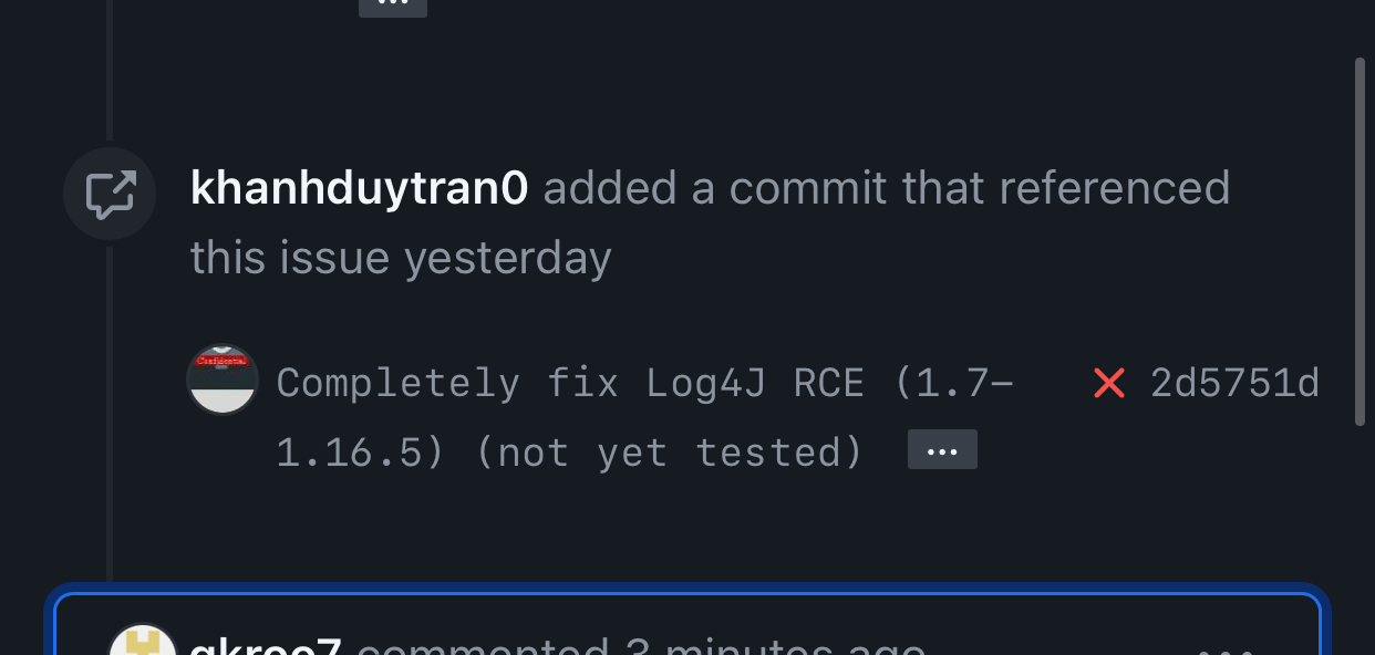 [F-Req] About minecraft vulnerability on log4j · Issue #2378 ...