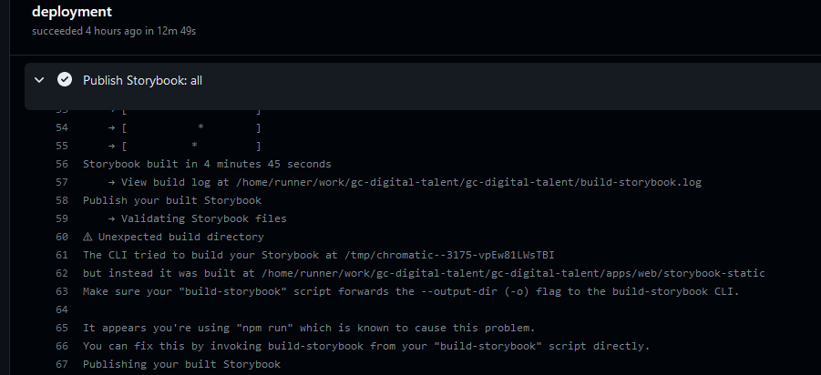 🛠️ Storybook build directory warning in CI · Issue #6189 · GCTC-NTGC/gc-digital-talent · GitHub
