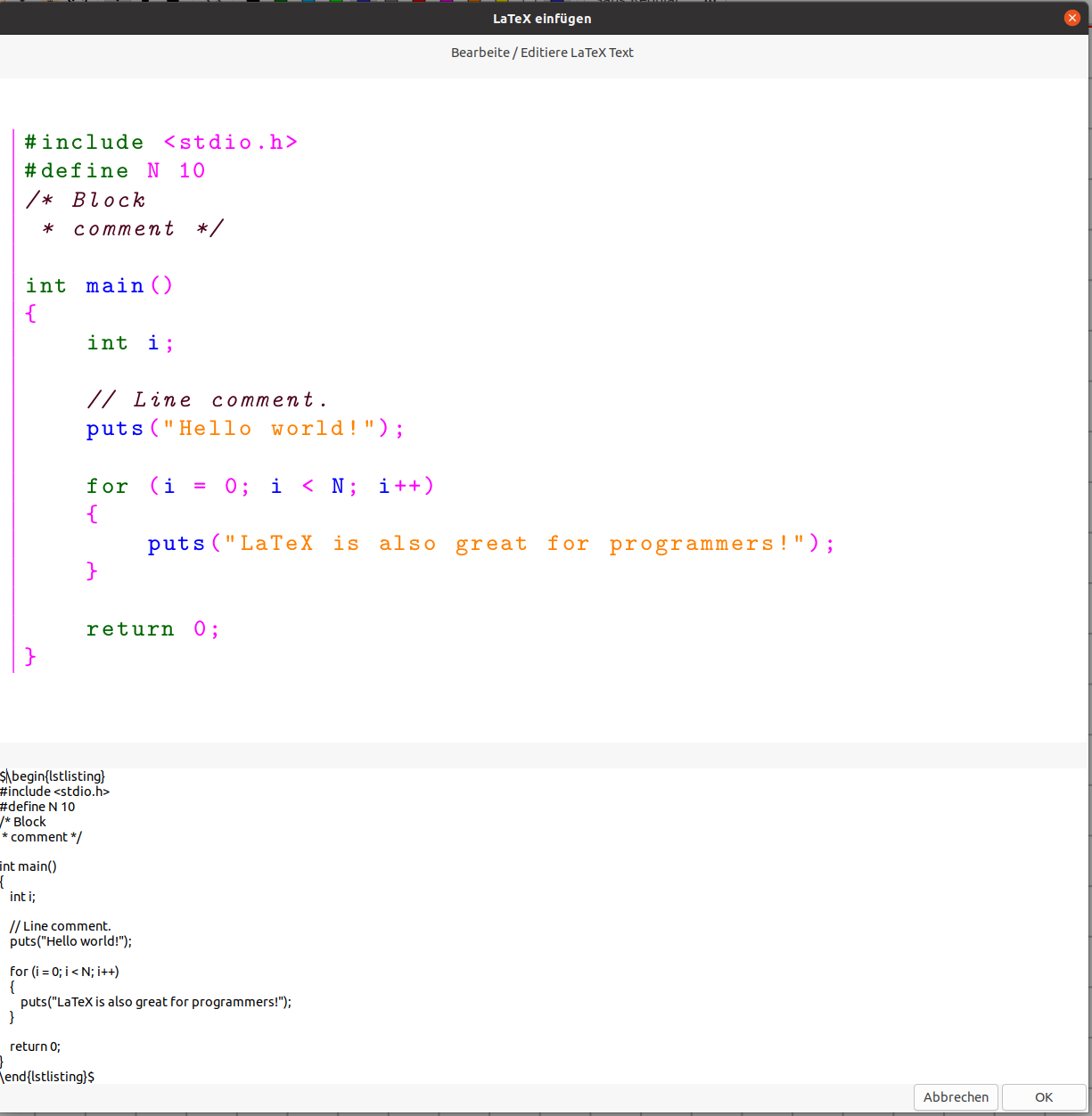 Can we insert code snippets, with syntax coloring and proper alignment ...