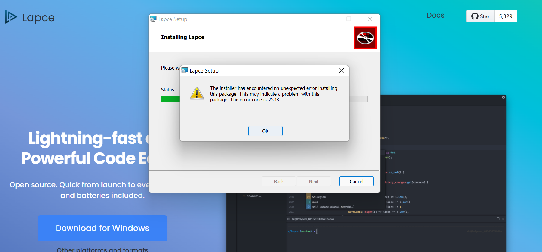 Error while install in window 11 · Issue #99 · lapce/lapce · GitHub