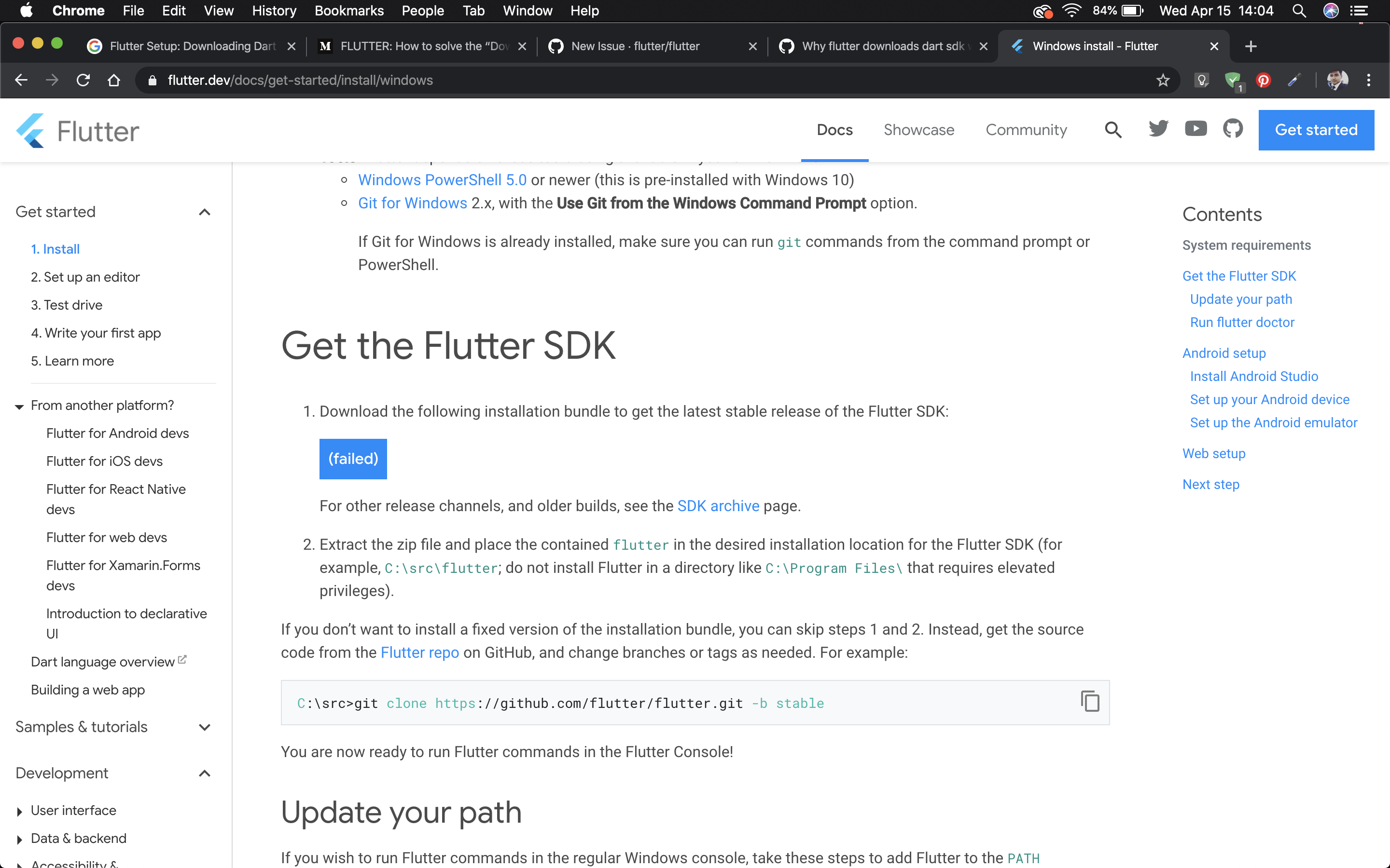 Cant Download Flutter · Issue 54824 · Flutterflutter · Github