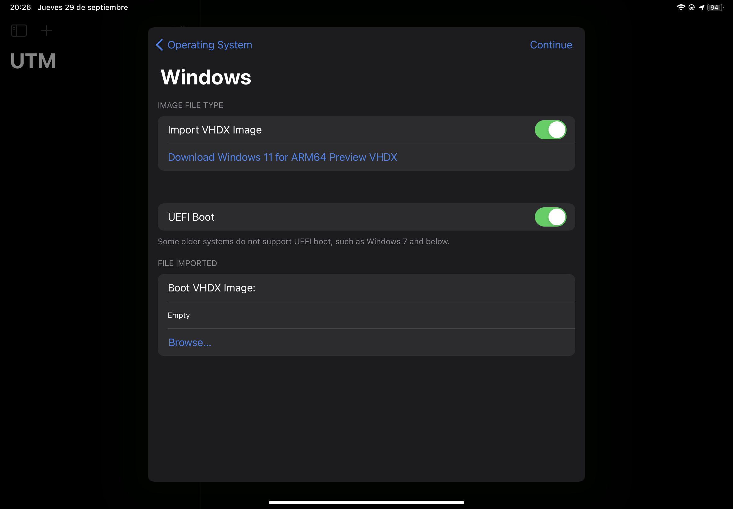 Cant Select W11 Vhdx File On Set Up Screen Ios · Issue 4466