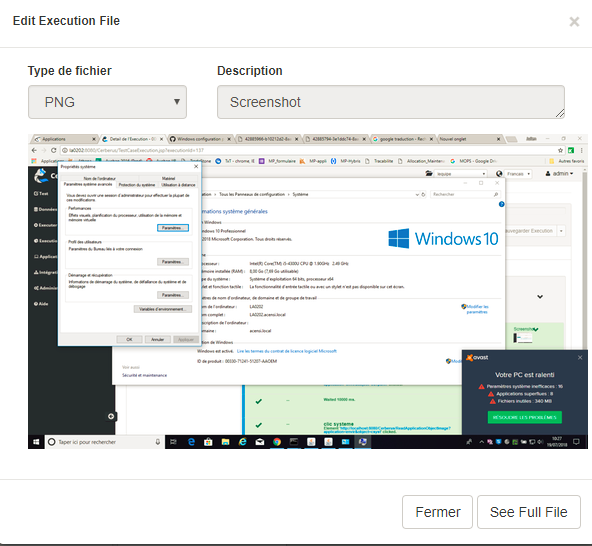 Windows configuration panel : click on the button for creating ...