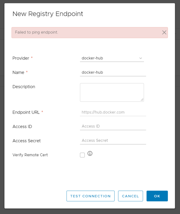 Unable to add registry endpoint · Issue #8228 · goharbor/harbor · GitHub