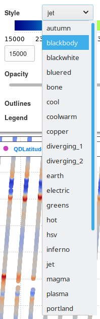 Different colomaps offered by different parts of the client. · Issue ...
