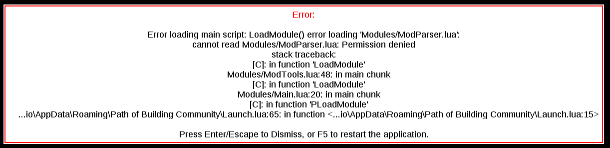 Application error on start · Issue #2588 · PathOfBuildingCommunity/PathOfBuilding · GitHub