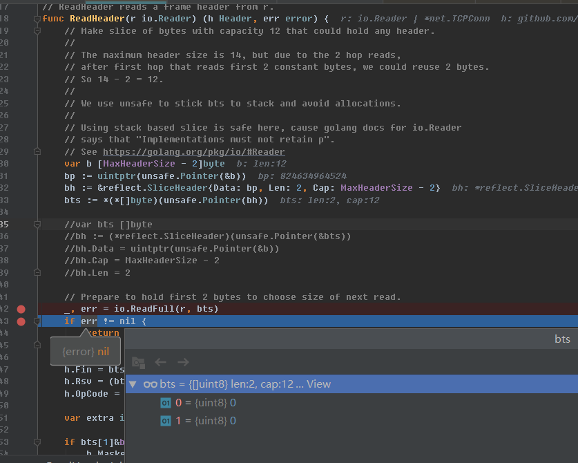 Stack based slice does not work. · Issue #73 · gobwas/ws · GitHub