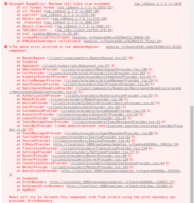 GUI crashes in dev mode for inactivity in the Rocket.Chat app tab · Issue #28725 · RocketChat ...