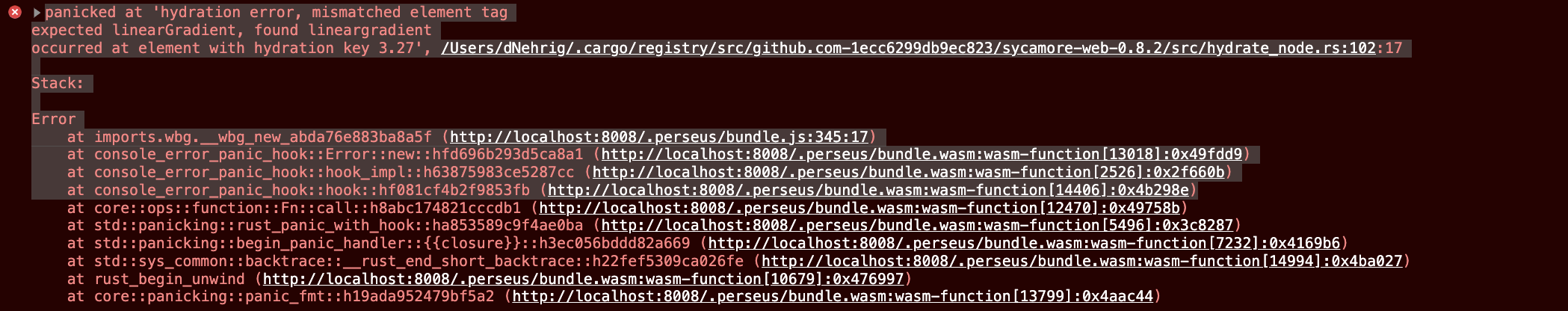 linearGradient hydration error · Issue #500 · sycamore-rs/sycamore · GitHub