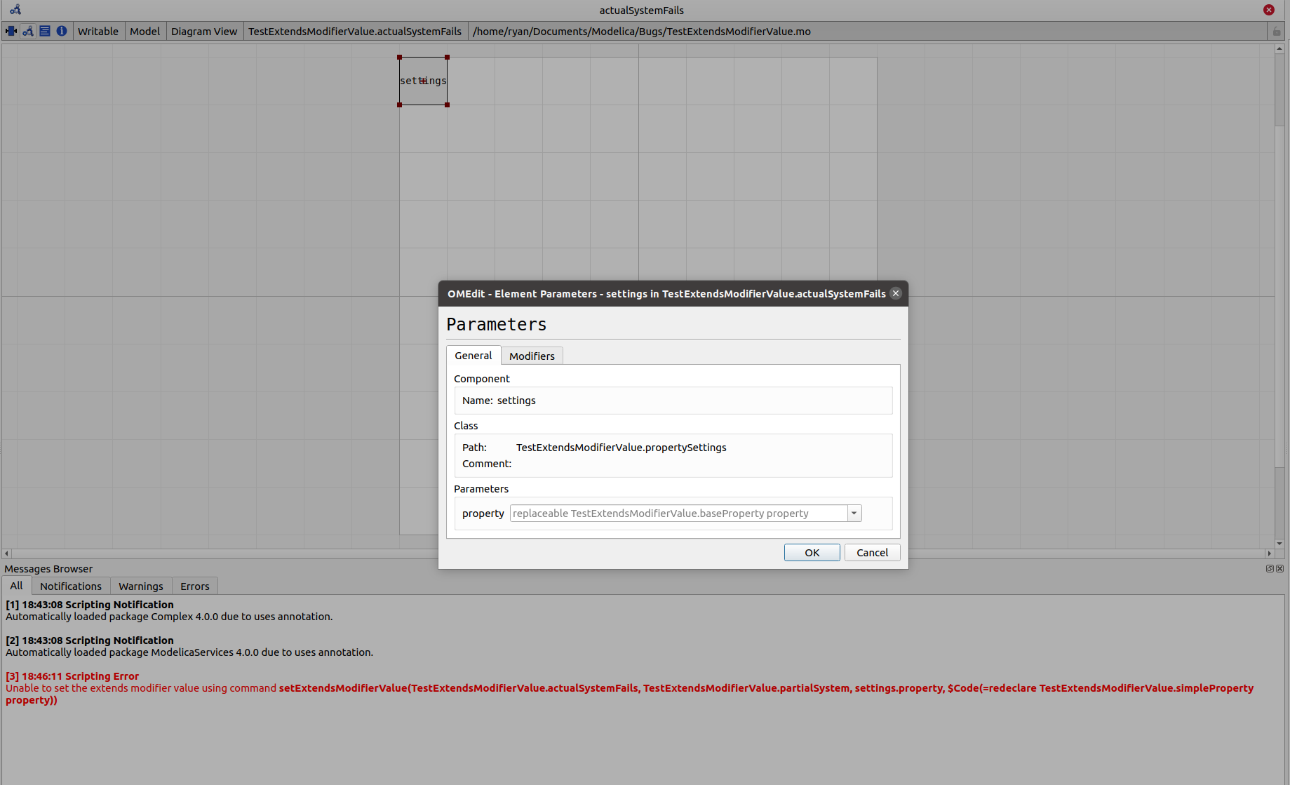 OMEdit setExtendsModifierValue error for replaceable model · Issue #8129 · OpenModelica ...
