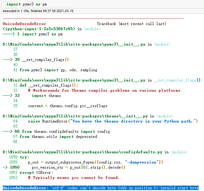 Import UnicodeDecodeError on windows · Issue #337 · aesara-devs/aesara · GitHub