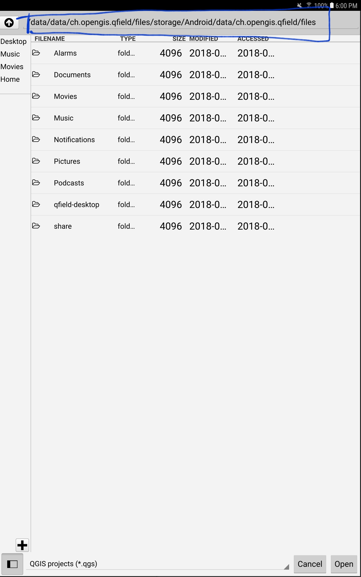 Path to project file in QField app does not match actual path to project file · Issue #293 ...