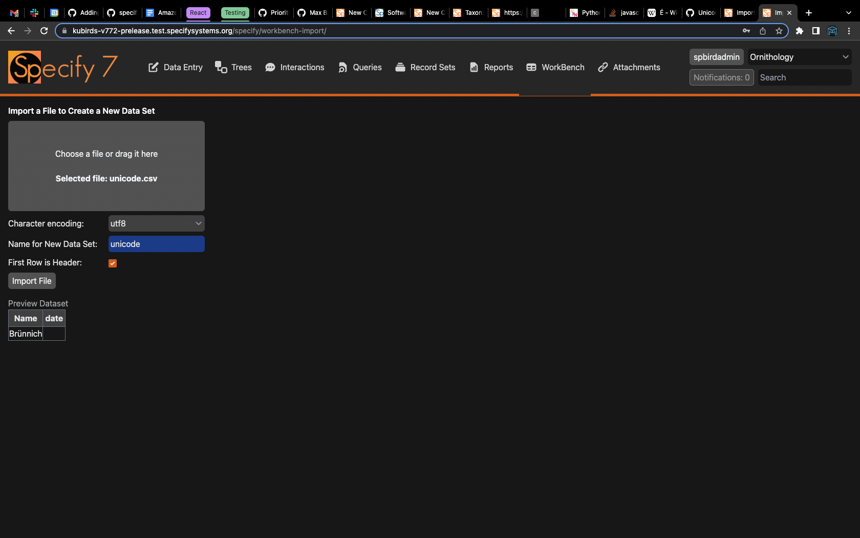 Unicode characters might not be handled properly by the work bench · Issue #2134 · specify ...