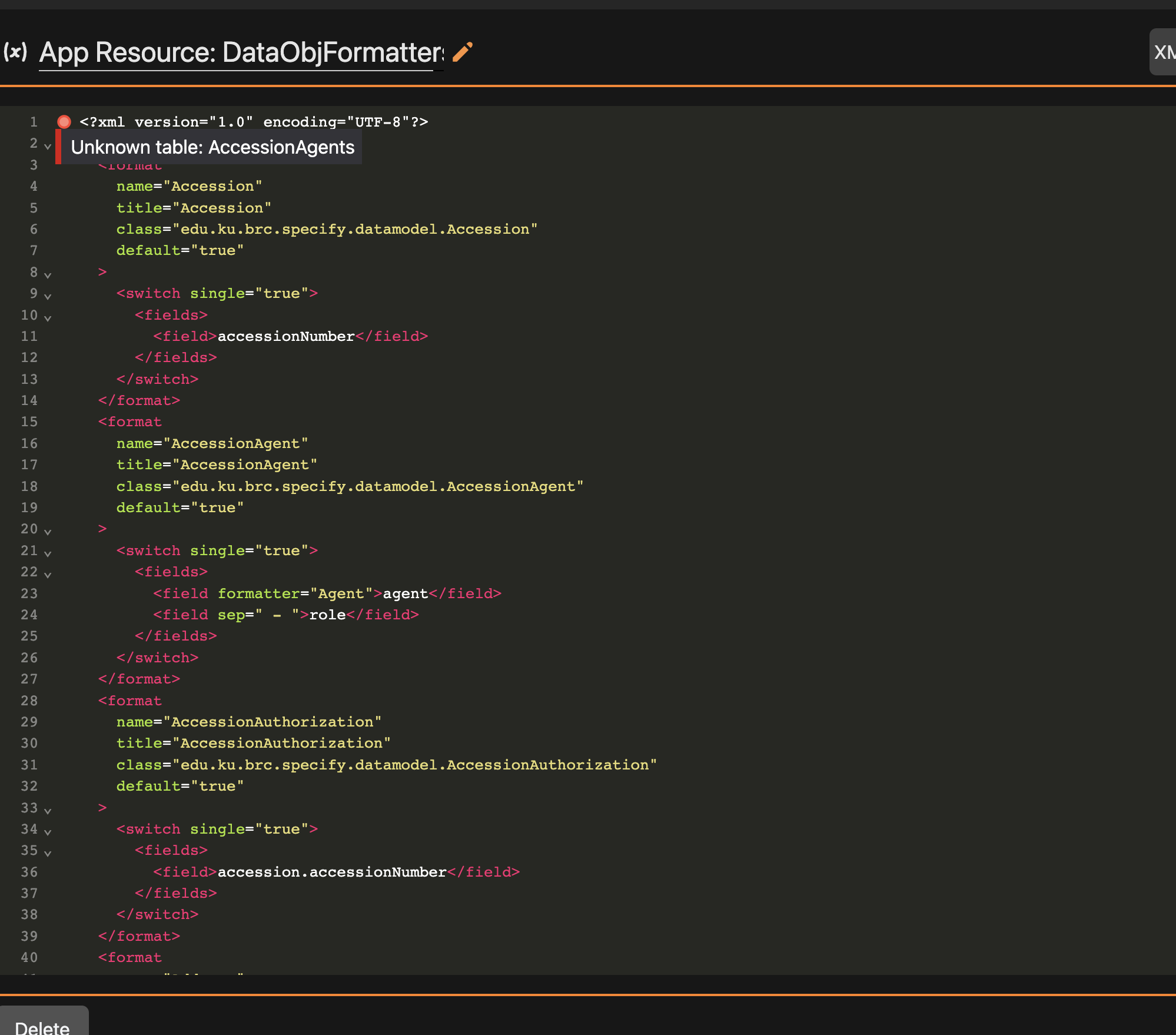 Some Xml Editor Errors Appear On A Wrong Line · Issue 3678 · Specify Specify7 · Github