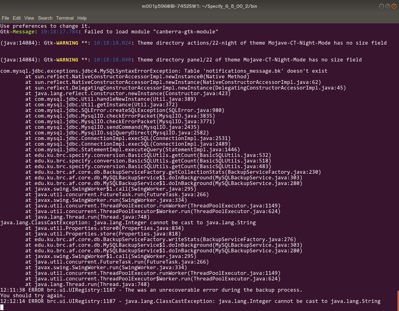 Java Cast Exception · Issue #399 · specify/specify6 · GitHub