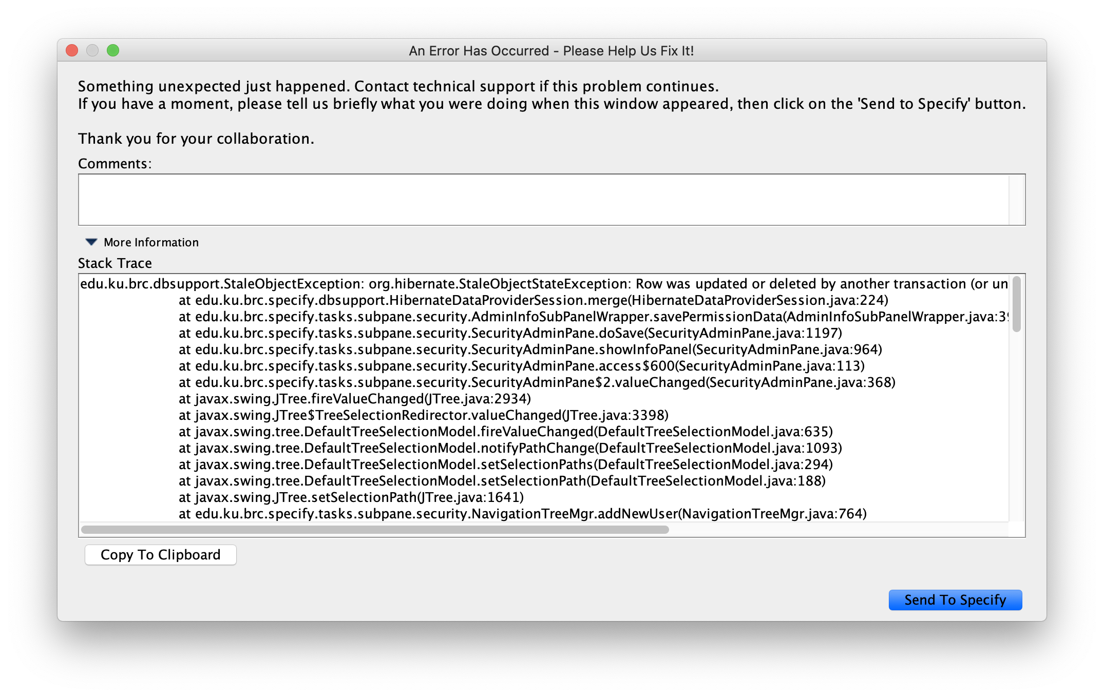 Java Exception When Editing Users · Issue 446 · Specifyspecify6 · Github 
