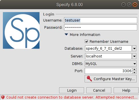 Improve error messages if database does not exist · Issue #460 · specify/specify6 · GitHub