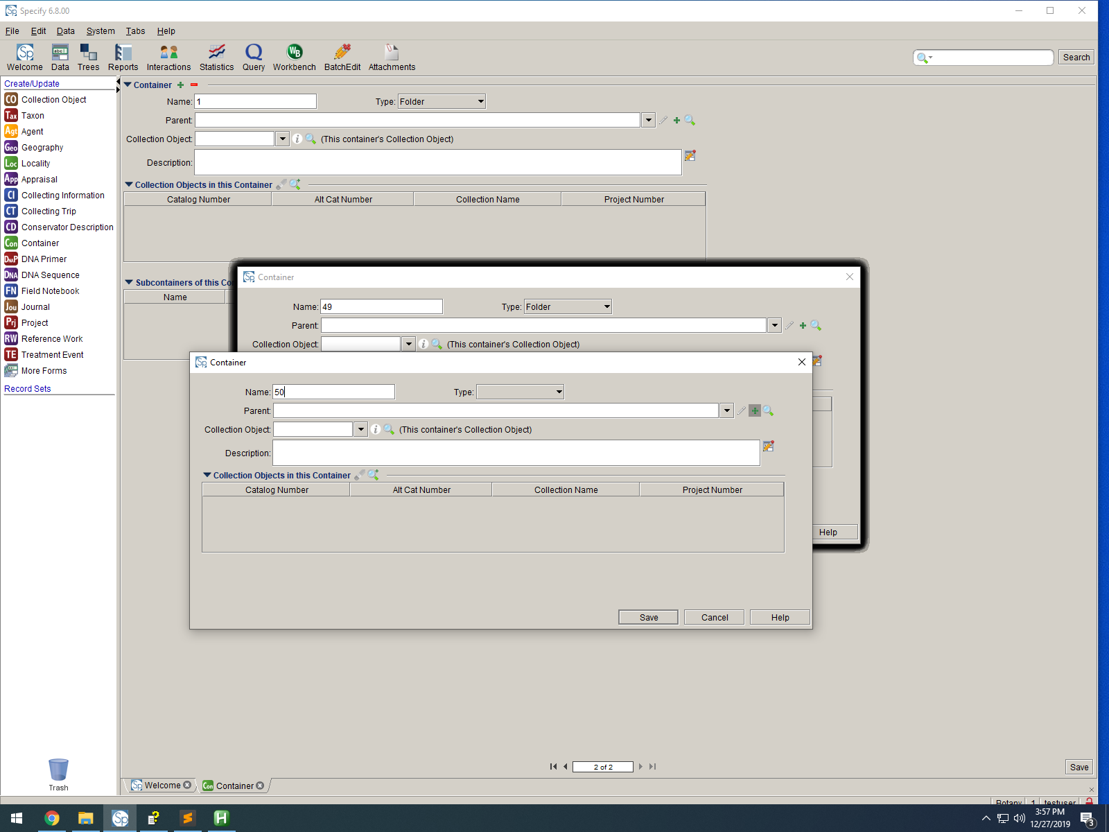 The `Add` button does not work after 50 windows · Issue #485 · specify/specify6 · GitHub