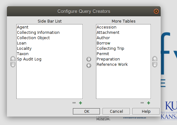 Add ability to configure shown tables in the Query Builder · Issue #607 · specify/specify7 · GitHub