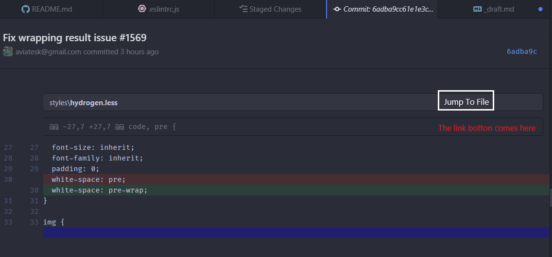 Feature request: `Jump To File` button in commit view · Issue #2065 · atom/github · GitHub