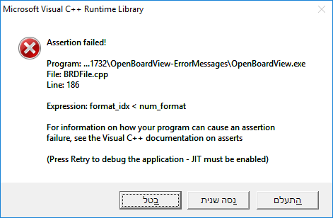 MiniGW Runtime Assertion - Failed · Issue #131 · OpenBoardView/OpenBoardView · GitHub